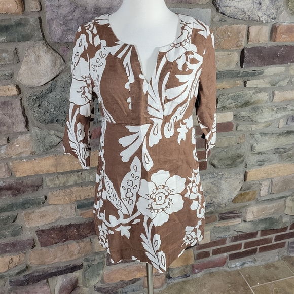 Boden | Dresses | Boden Tunic Length Linen Dress 34 Sleeves Size ...